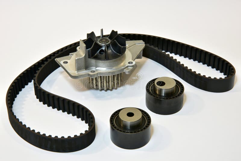 The Timing Belt, Rollers and Water Pump Stands on a White Background ...