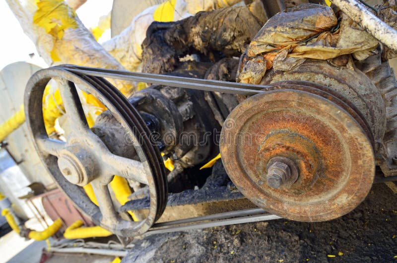 Old engine parts details stock image. Image of crankshaft - 29856045