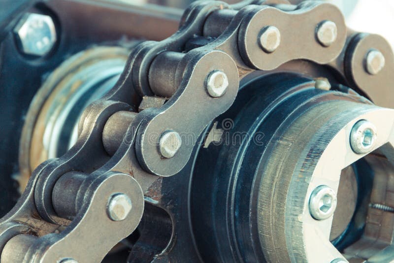 Timing Chain in Car or Other Industrial Machinery. Part of Engine Stock ...