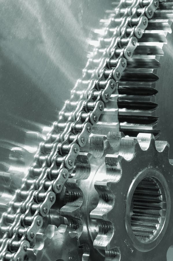 Timing-chain and Large Gear-mechanism Stock Image - Image of mechanics ...