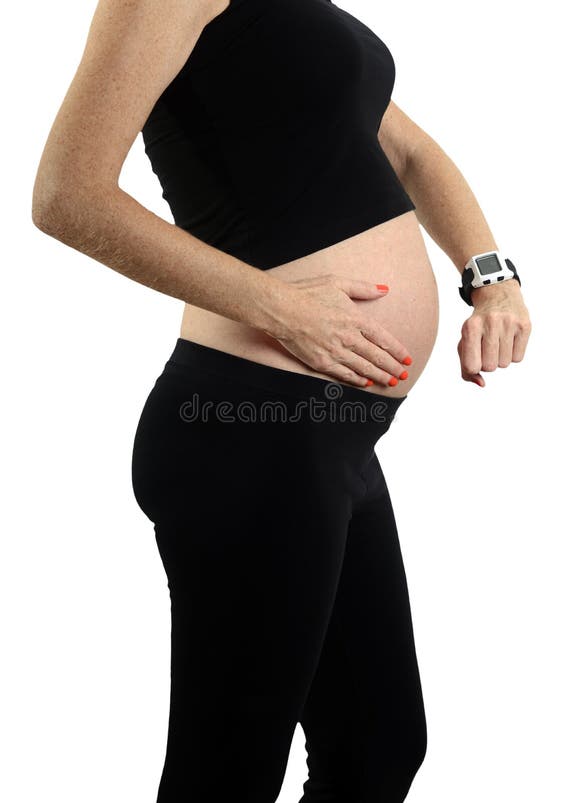 Timing Contractions during Pregnancy and Labor Stock Photo - Image of ...