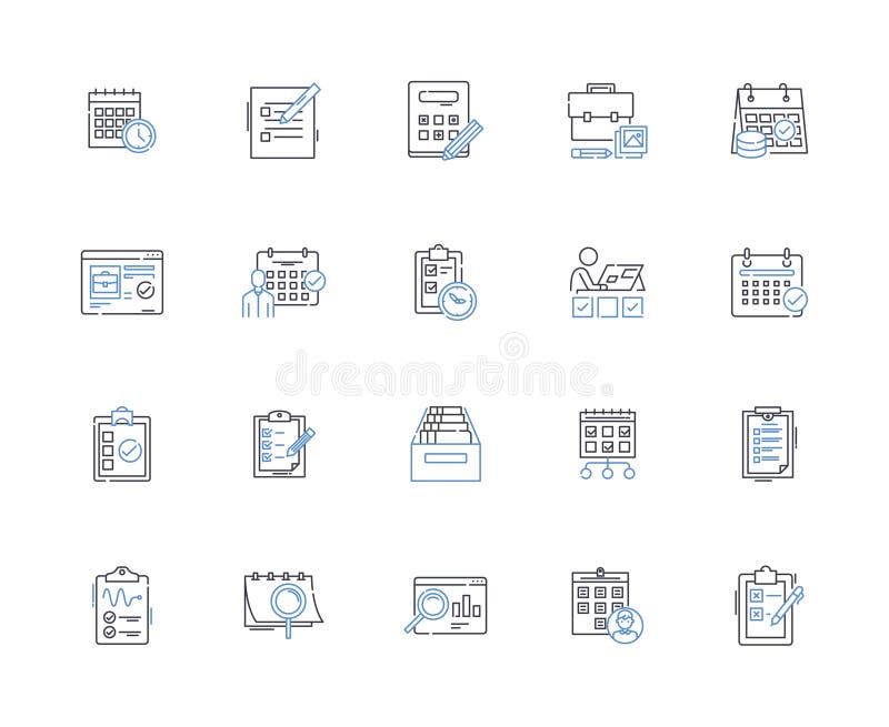 Timing Line Icons Collection. Precision, Sequence, Tempo, Rhythm, Sync ...