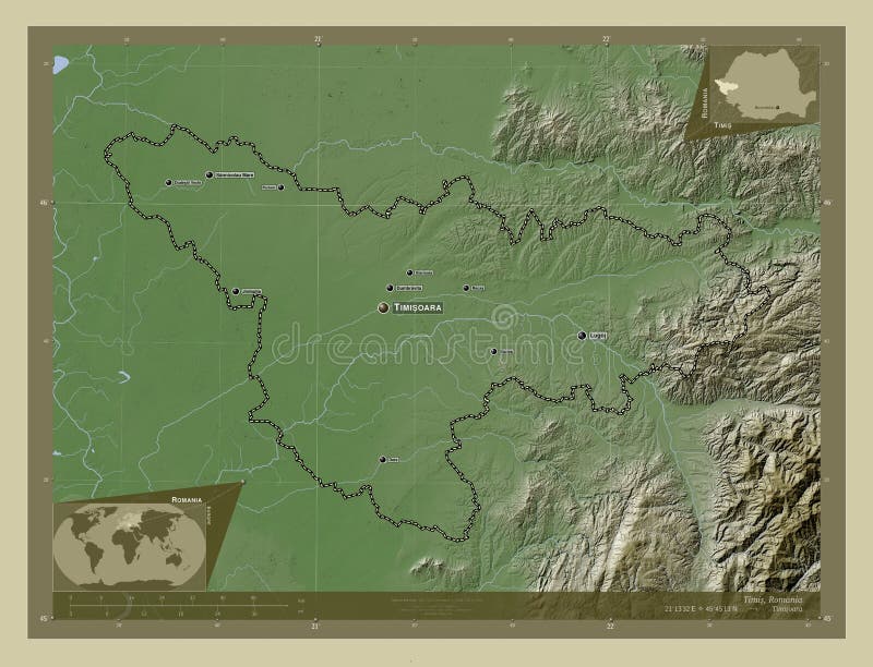 Timis, Romania. Wiki. Labelled Points of Cities Stock Illustration ...