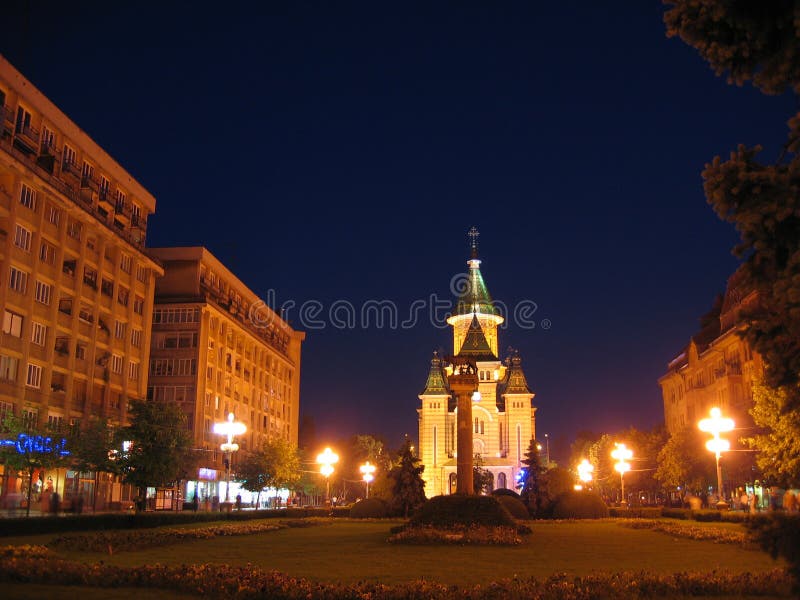 Timisoara Center,night,Romania Stock Image - Image of tourism ...