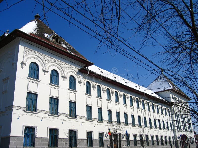 Timisoara City Hall, Romania Stock Image - Image of architecture, snow ...