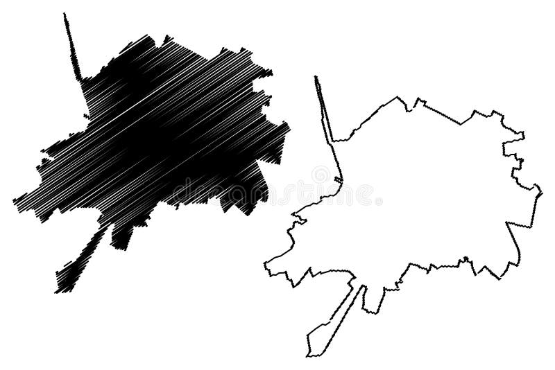 Timisoara City Republic of Romania Map Vector Illustration, Scribble ...