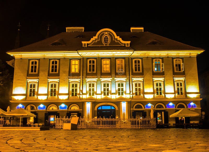 Timisoara by night 5 stock photo. Image of lights, night - 103806480
