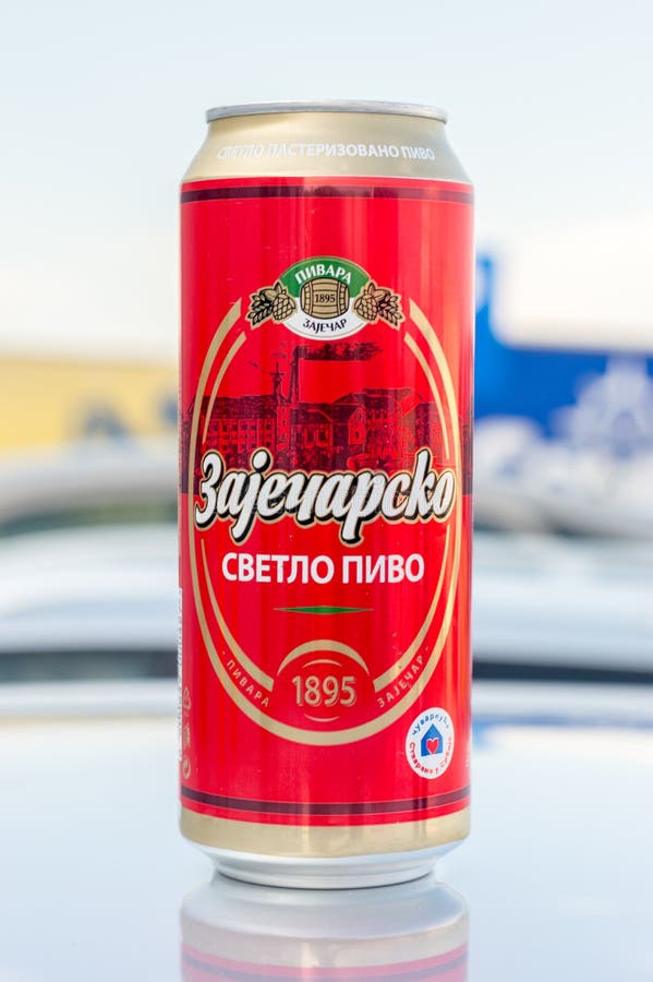 Can of Zajecarsko beer editorial photography. Image of timisoara ...