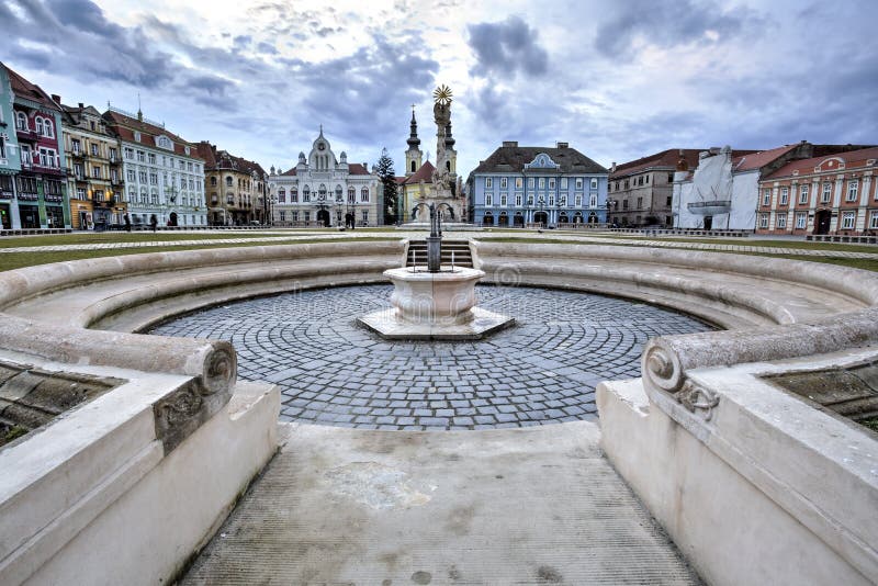 Timisoara`s Union Square, Romania Stock Photo - Image of pavement ...