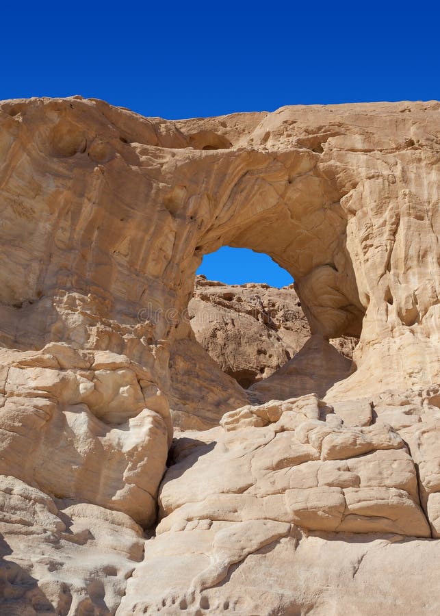Timna park - the big arch stock image. Image of sand - 84103751