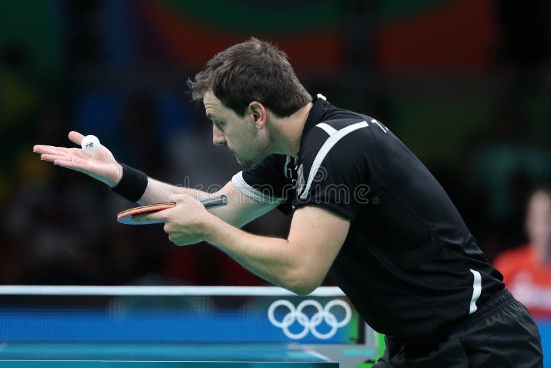 Timo Boll Playing Table Tennis at the Olympic Games in Rio 2016 ...