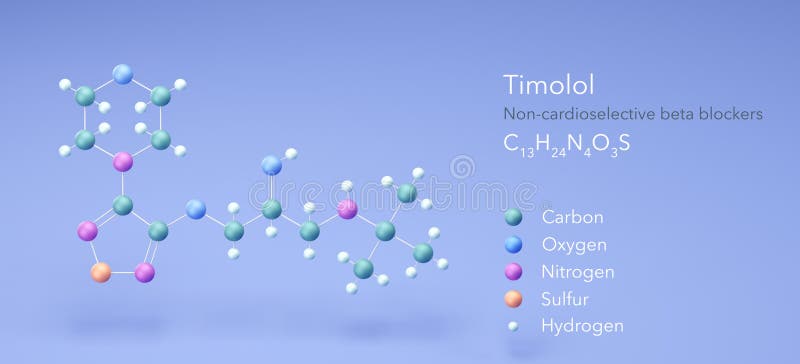 Timolol Molecule, Molecular Structures, Non-cardioselective Beta ...
