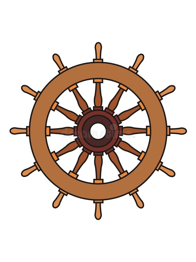 Timone della nave illustrazione vettoriale. Illustrazione di crociera ...