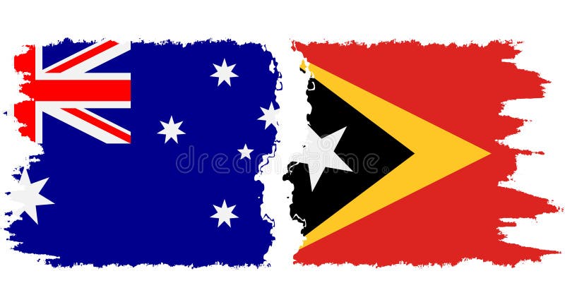 Timor-Leste - East Timor and Australia Grunge Flags Connection Vecto ...
