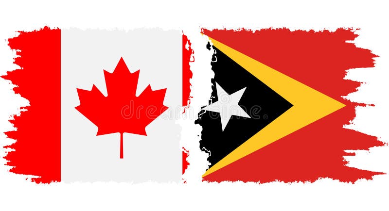 Timor-Leste - East Timor and Canada Grunge Flags Connection Vector ...