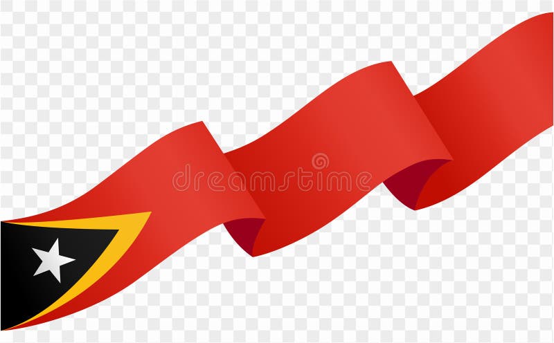 Timor Leste Flag Wave Isolated on Png or Transparent Background Vector ...