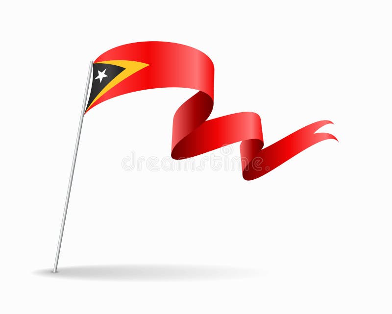 Timor-Leste Flag Wavy Background Layout. Vector Illustration. Stock ...