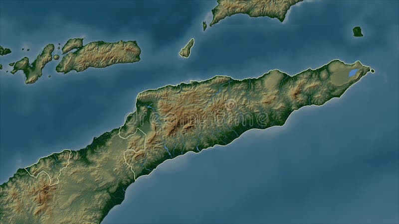 Timor Leste Outlined. Physical Stock Illustration - Illustration of ...