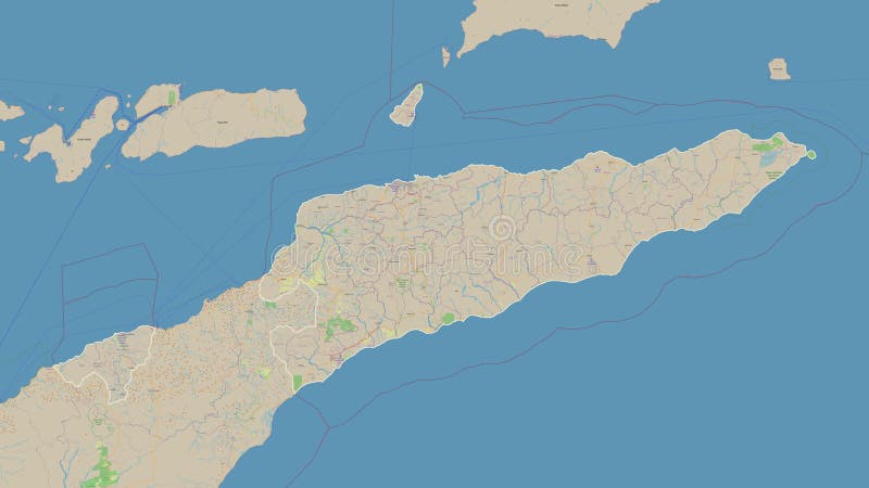 Timor Leste Outlined. Topo Standard Stock Illustration - Illustration ...