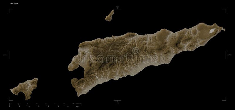 Timor Leste Shape on Black. Sepia Stock Illustration - Illustration of ...