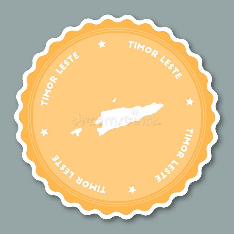 Timor Leste Sticker Flat Design Stock Vector Illustration Of