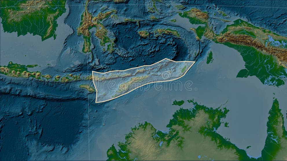 Timor Tectonic Plate. Physical Map Stock Illustration - Illustration of ...