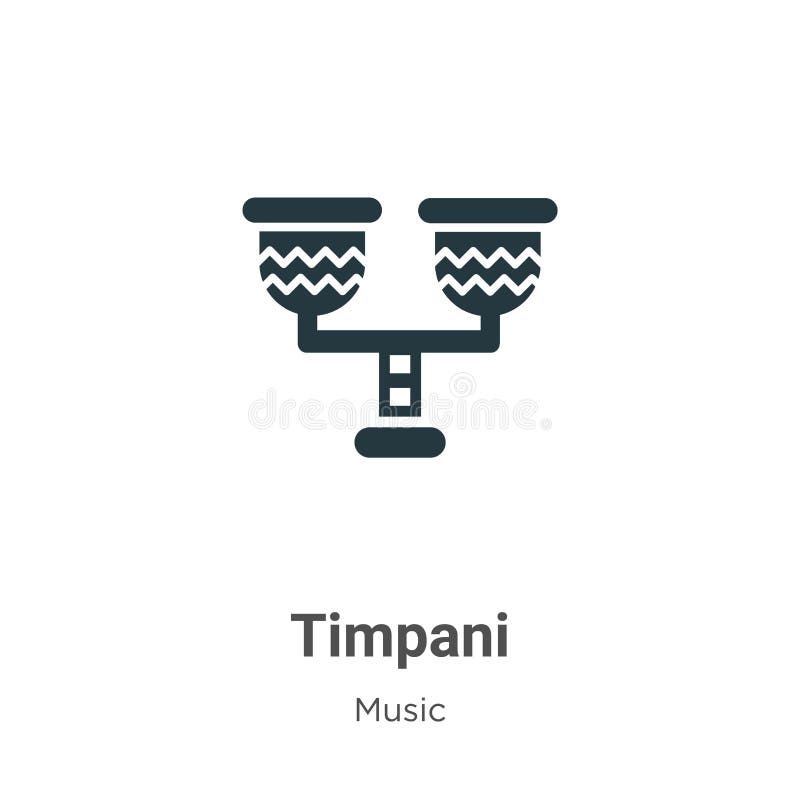 Timpani Vector Icon on White Background. Flat Vector Timpani Icon ...