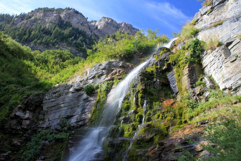 Timpanogos Waterfall stock photo. Image of movement, utah - 32997982