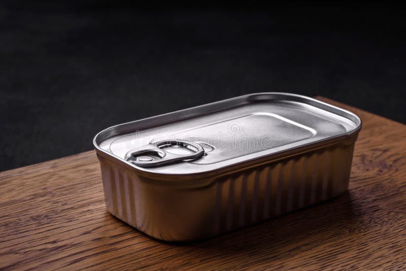 Tin or Aluminum Rectangular Can of Canned Food with a Key Stock Photo ...