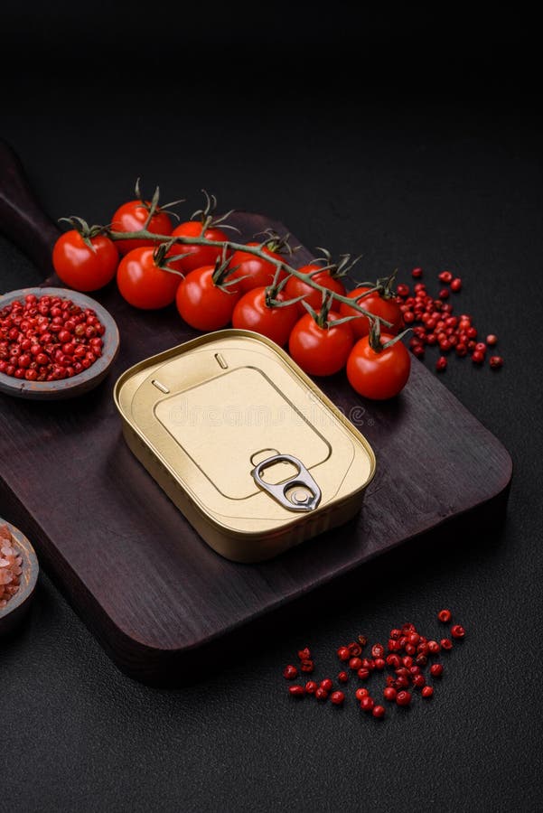Tin or Aluminum Rectangular Can of Canned Food with a Key Stock Photo ...