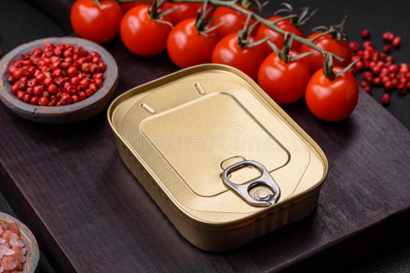 Tin or Aluminum Rectangular Can of Canned Food with a Key Stock Image ...