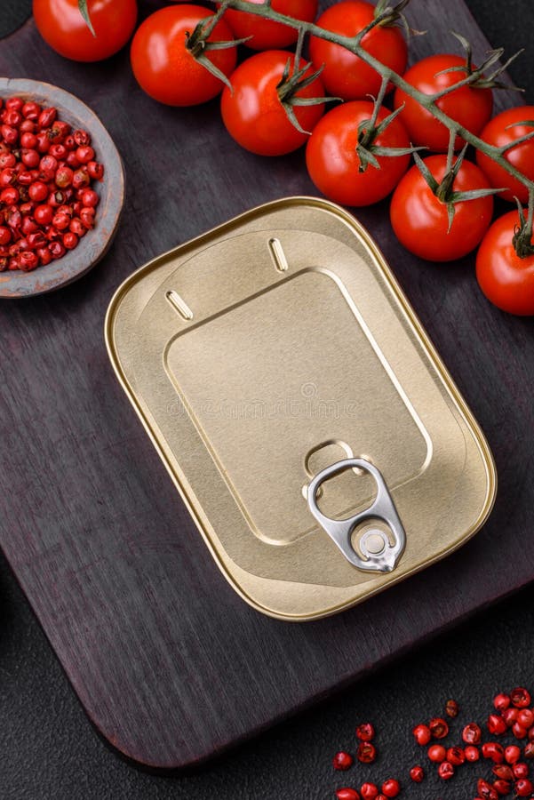 Tin or Aluminum Rectangular Can of Canned Food with a Key Stock Image ...