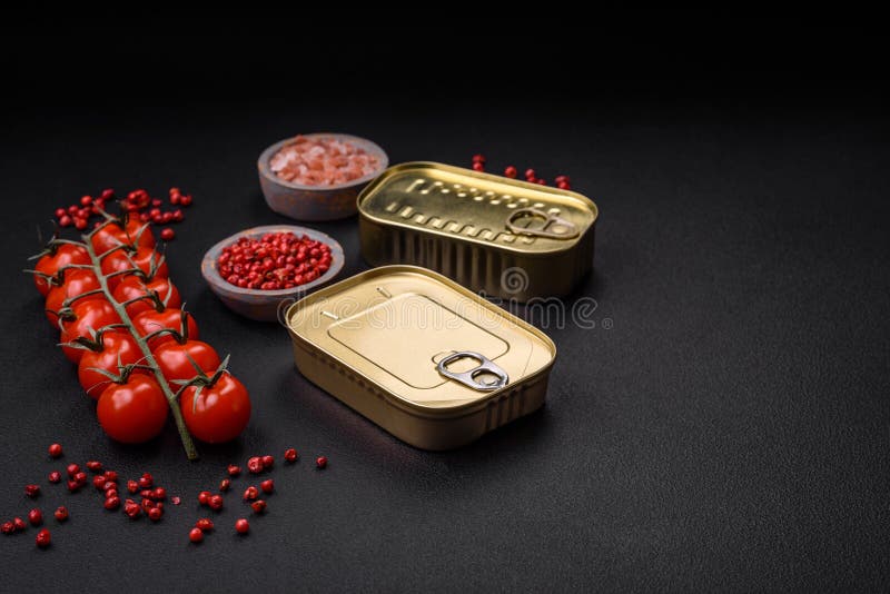 Tin or Aluminum Rectangular Can of Canned Food with a Key Stock Photo ...