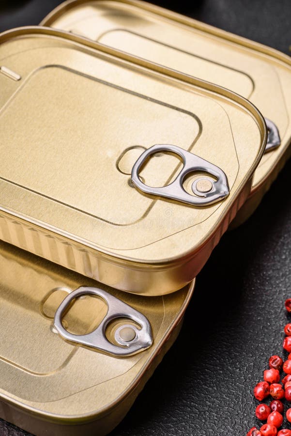 Tin or Aluminum Rectangular Can of Canned Food with a Key Stock Photo ...