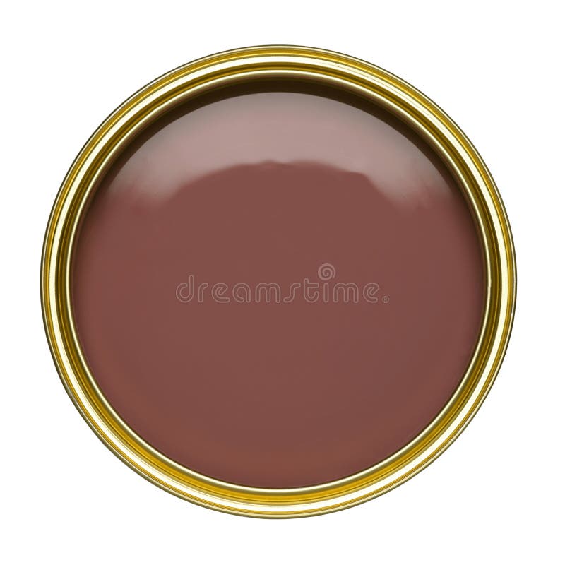 Tin of Brown Paint on White Background Stock Photo - Image of ...