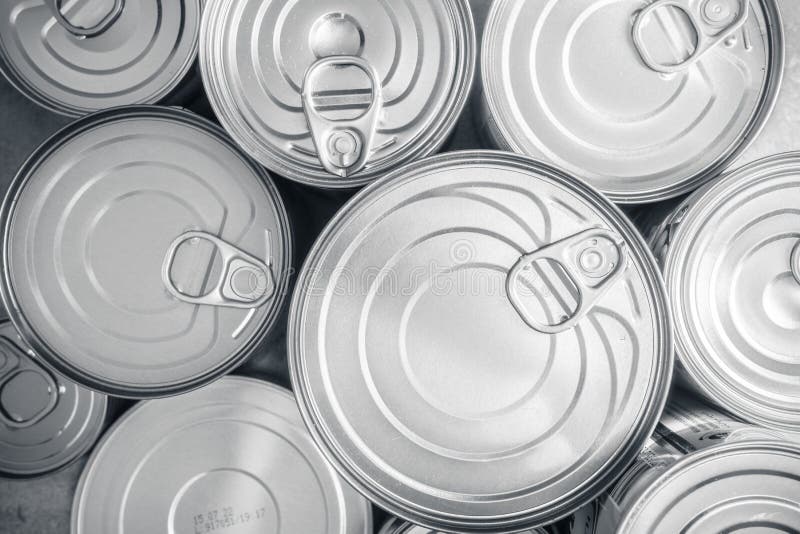 Tin Can. Conserved Junk Food without Label Stock Photo - Image of white ...