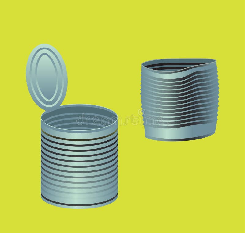 Tin Can Crushed Vector Illustration Stock Vector - Illustration of ...