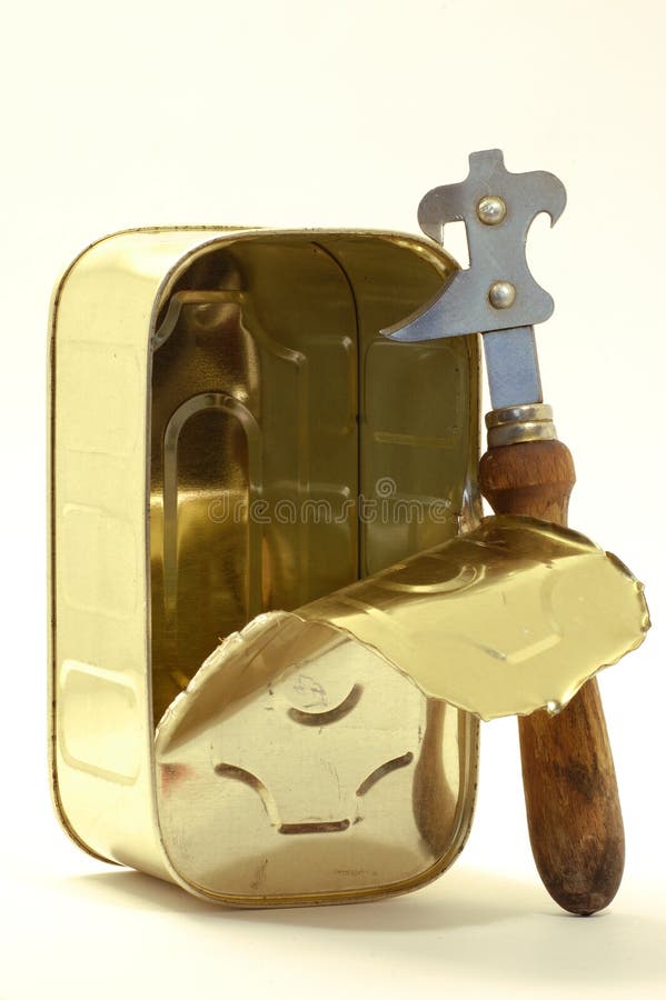 Tin can empty stock image. Image of fork, opener, aluminum - 1007471