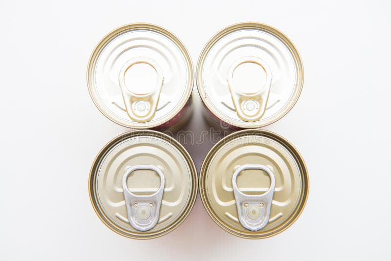 Tin Can Food with Easy Open Stock Photo - Image of nutrition, industry ...