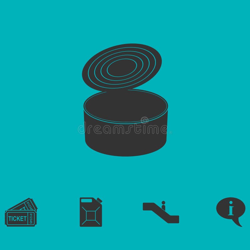 Tin can icon flat stock vector. Illustration of detailed - 137888363