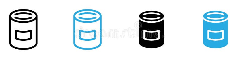 Tin Can Icon Vector Set Collection for Web Stock Vector - Illustration ...