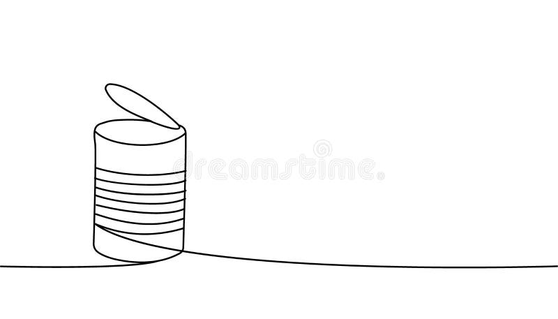 Tin Can One Line Continuous Drawing. Aluminium Can Continuous One Line ...