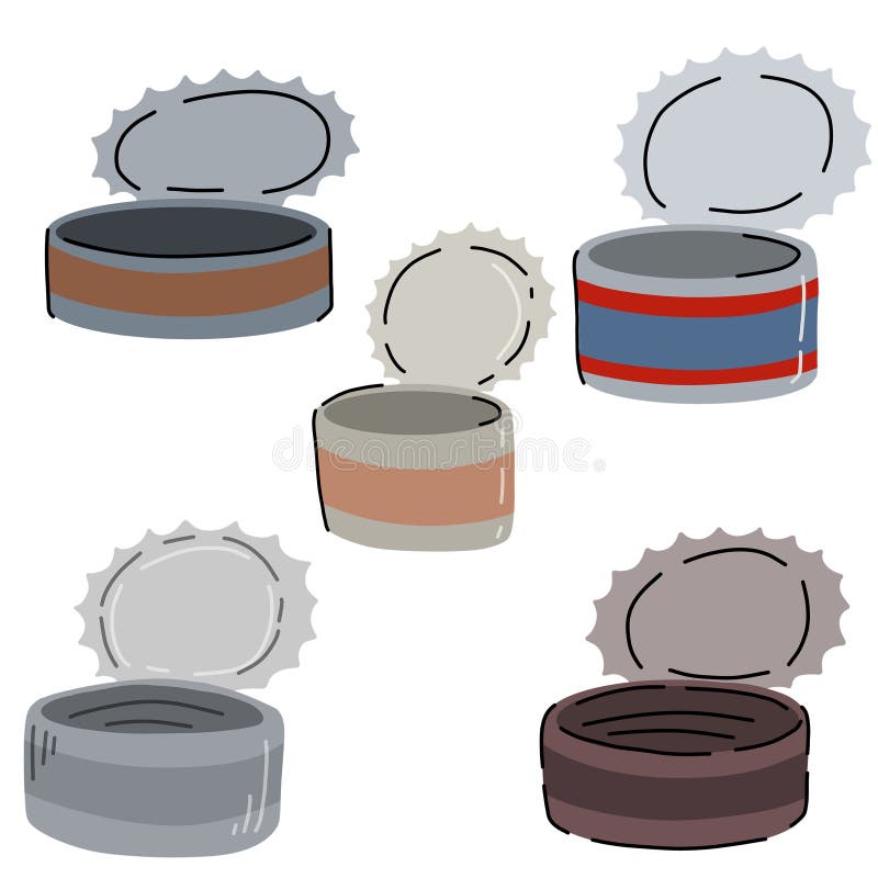 Tin Can. Open Iron Containers. Garbage and Junk. Doodle Cartoon ...