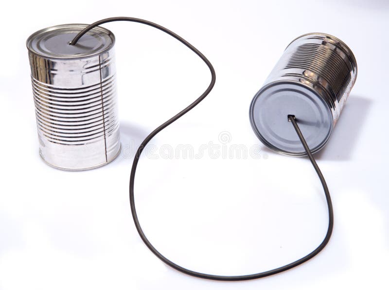 Tin can telephones stock photo. Image of technology, telephones - 968914