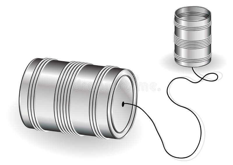 Tin Can Telephone Clipart Black