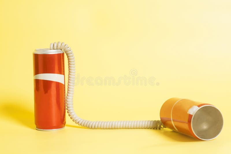 Tin Can Phone. Communication Concept . Stock Photo - Image of concept ...