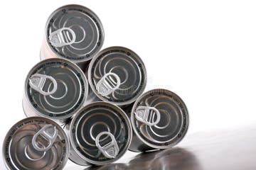 Tin can pyramid stock image. Image of preserved, recycling - 7337281