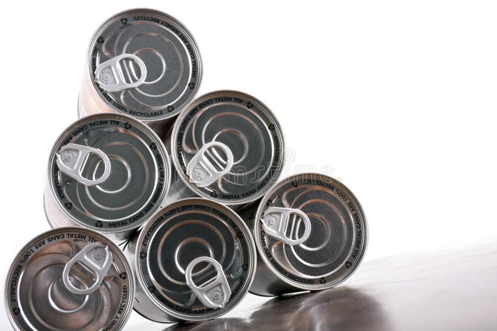 Tin can pyramid stock image. Image of preserved, recycling - 7337281