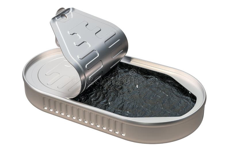 Tin Can with Sea or Ocean Inside, 3D Rendering Stock Illustration ...