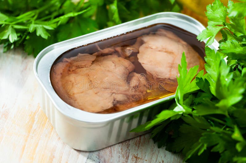 Tin Can of Smoked Cod Liver Stock Photo - Image of appetizing, diet ...